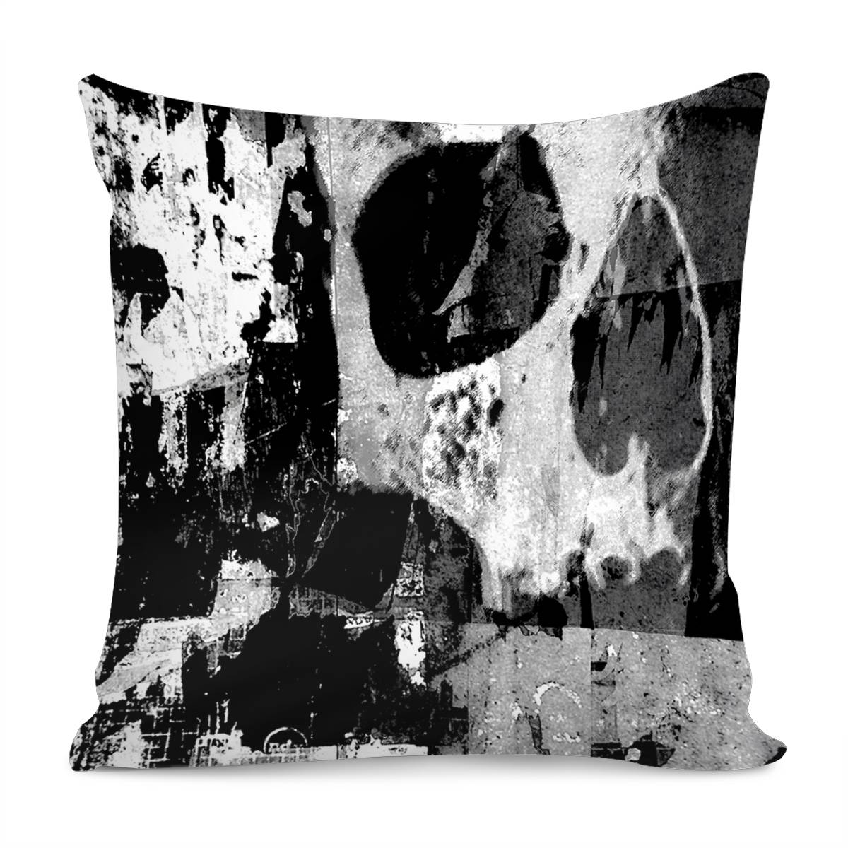 Ripped Skull Pillow Cover – Skull Art Prints