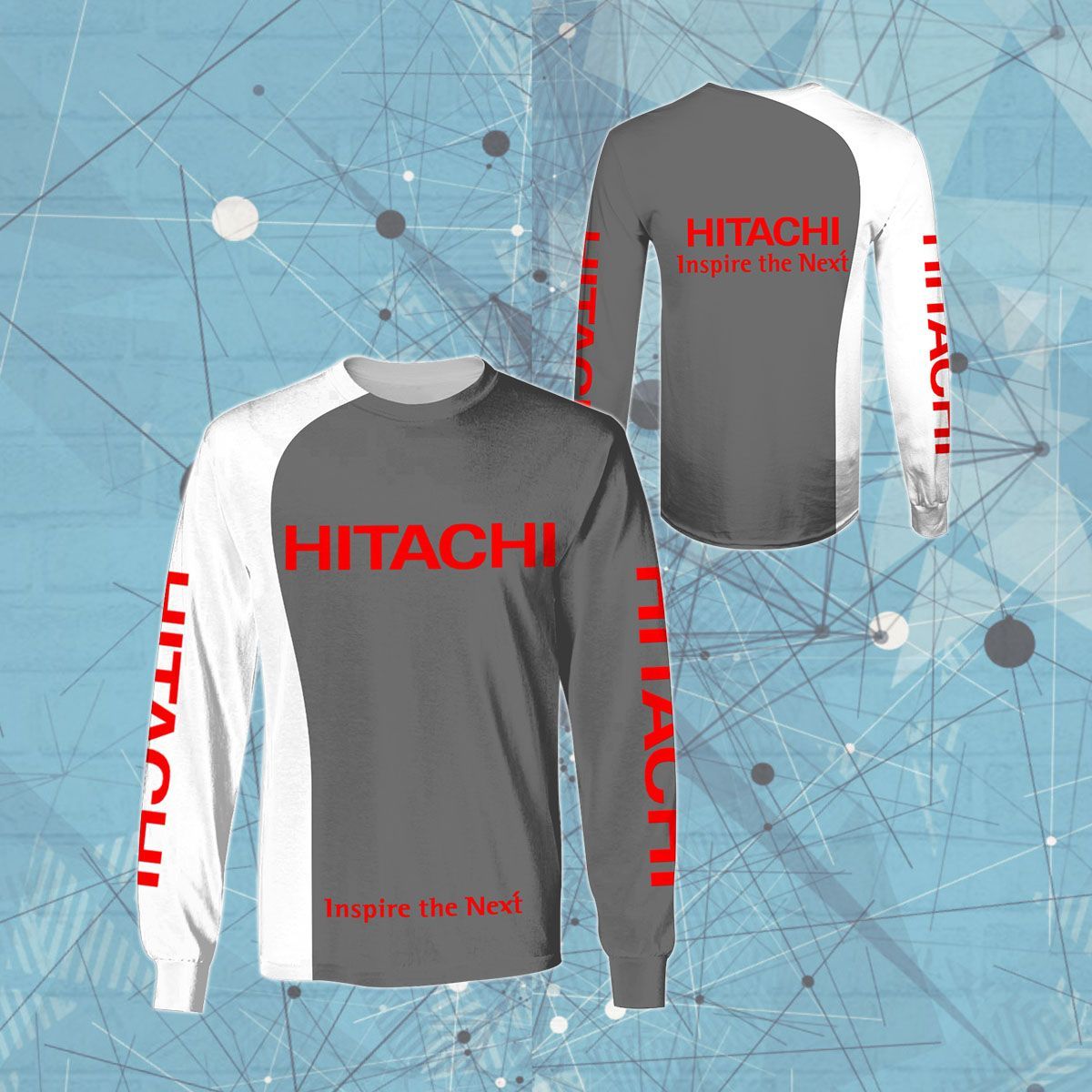 3D All Over Printed Hitachi TNC-NH Shirts Ver1 (Grey) - Redditprint NDP Store