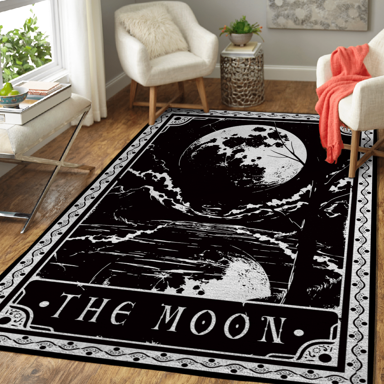 Tarot The Moon Divination Astrology Rug