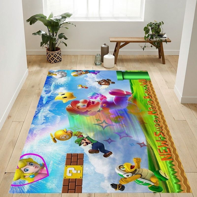 Mario New Super Mario Bros Wii Bowser Goomba Koopa Troopa Area Rug ...