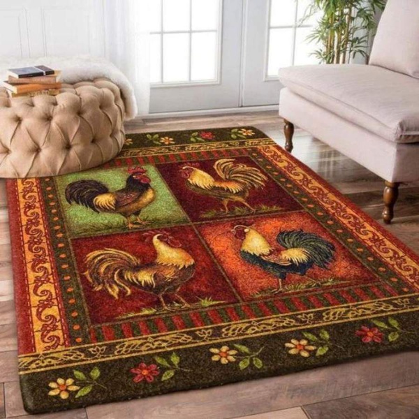 Chicken Rooster Rectangle Rug 26