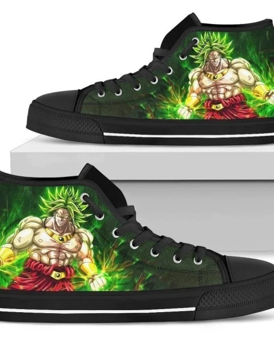 Super Broly Dragon Ball Z Anime Design Art For Fan Sneakers Black High ...