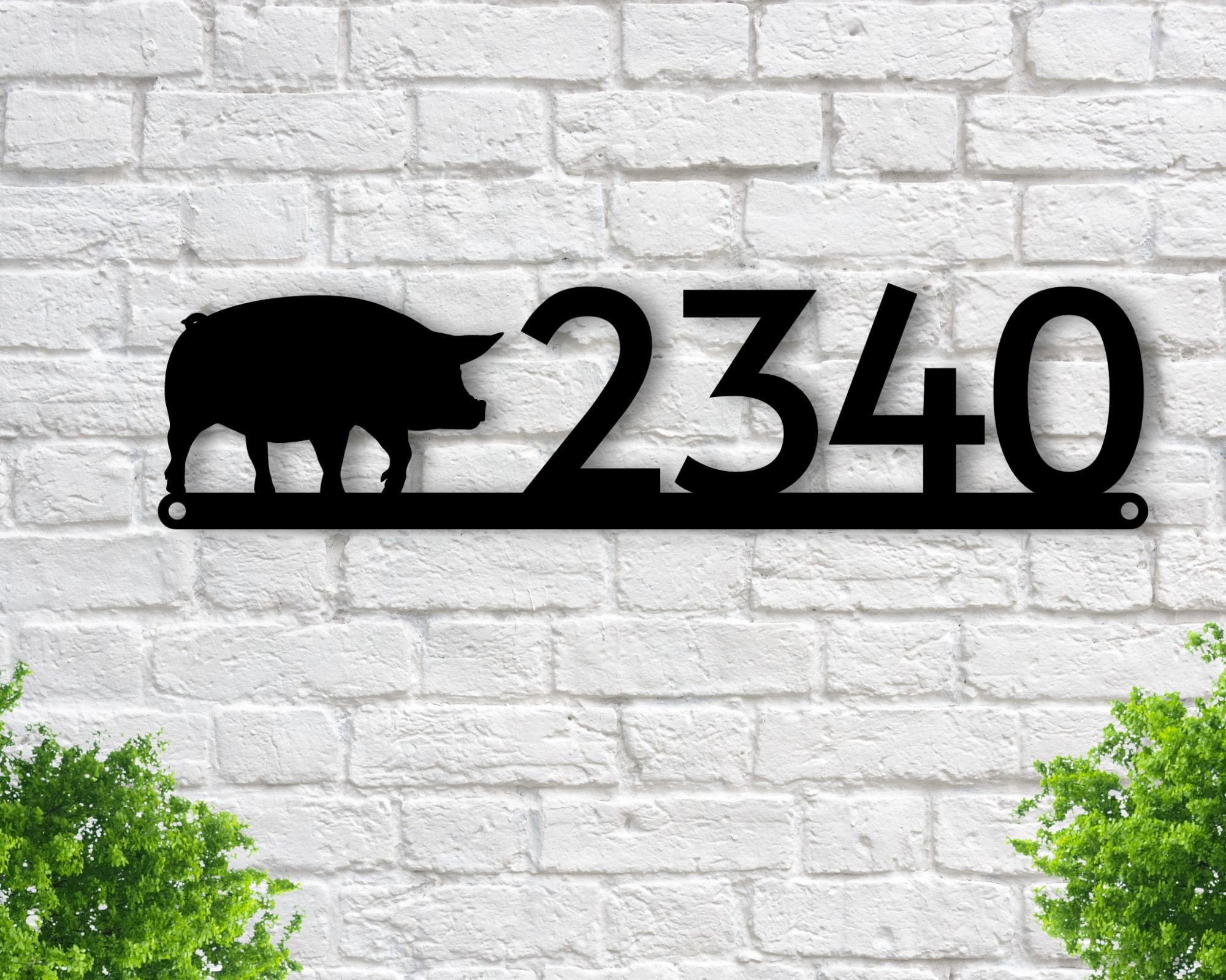 Pig Themed Custom Address Steel Yard Sign, Pig Address Sign, Pig House ...