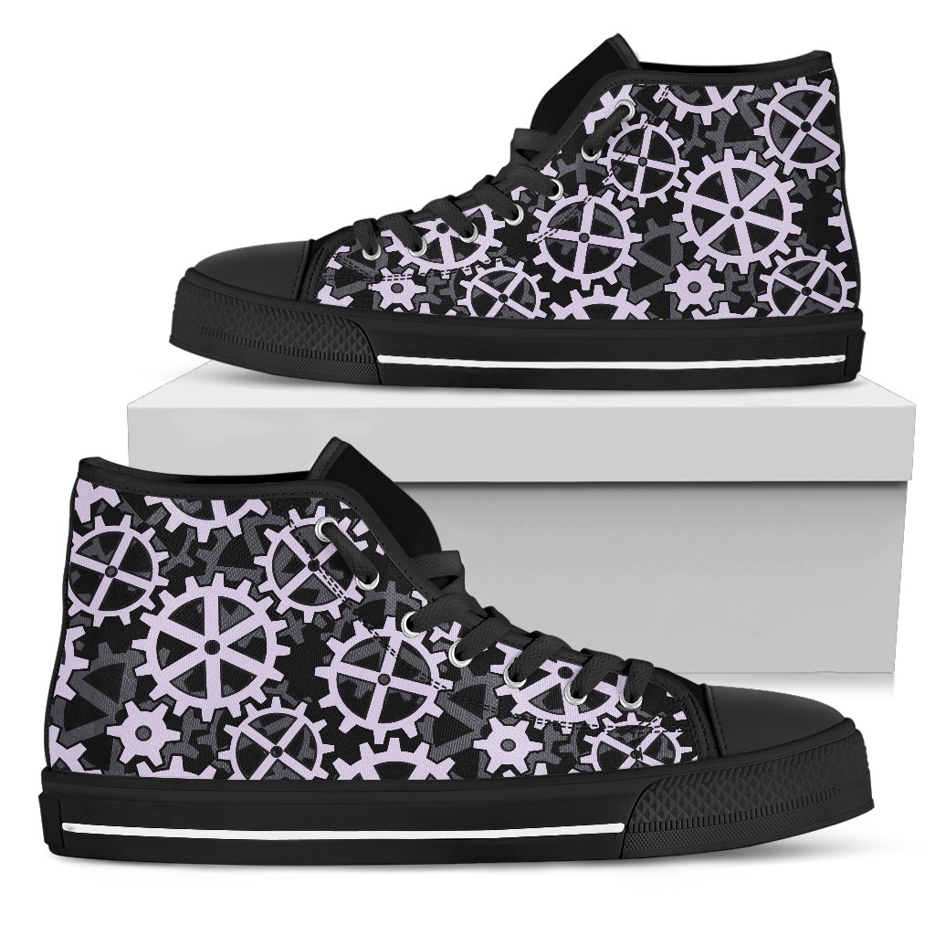 Clockwork Gears High Top Sneakers Shoes – Fit Fit Apparel