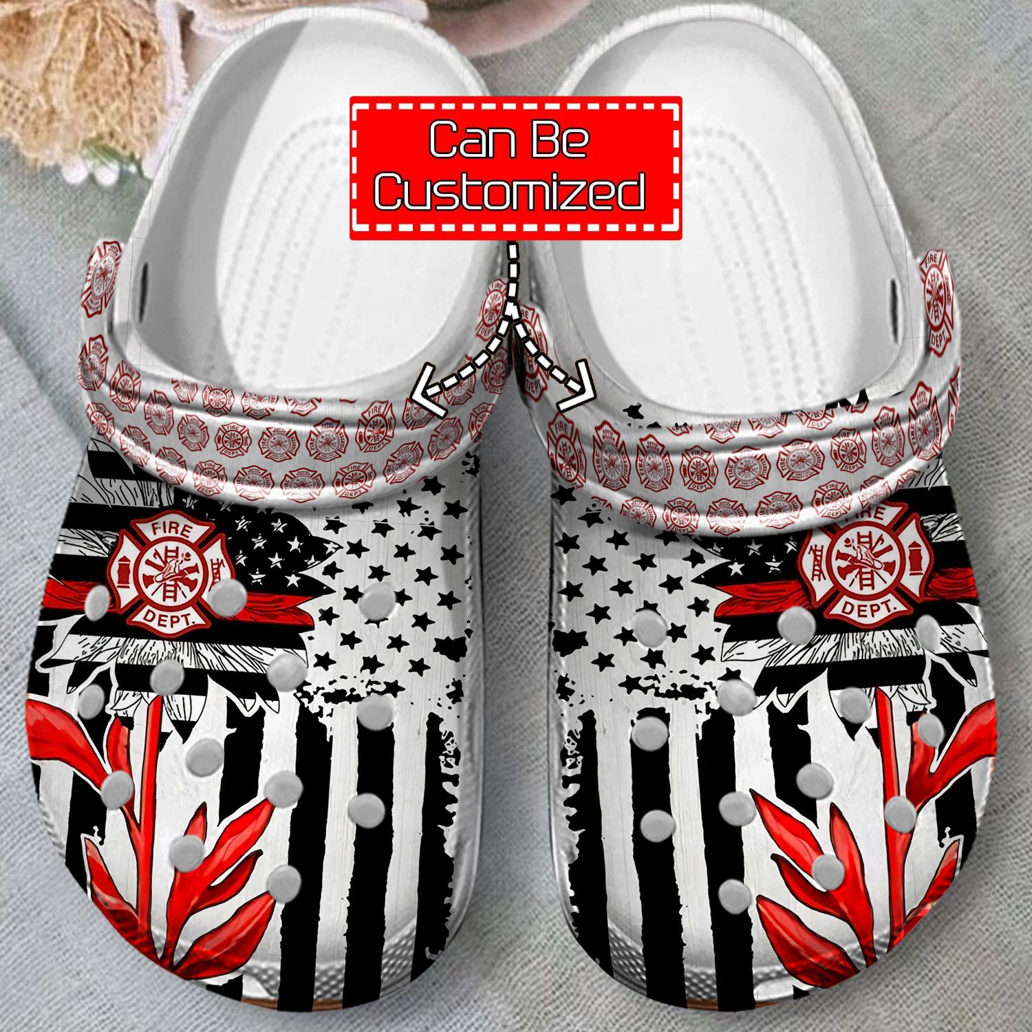 Firefighter Crocs - Sunflower Firefighter Clog Shoes