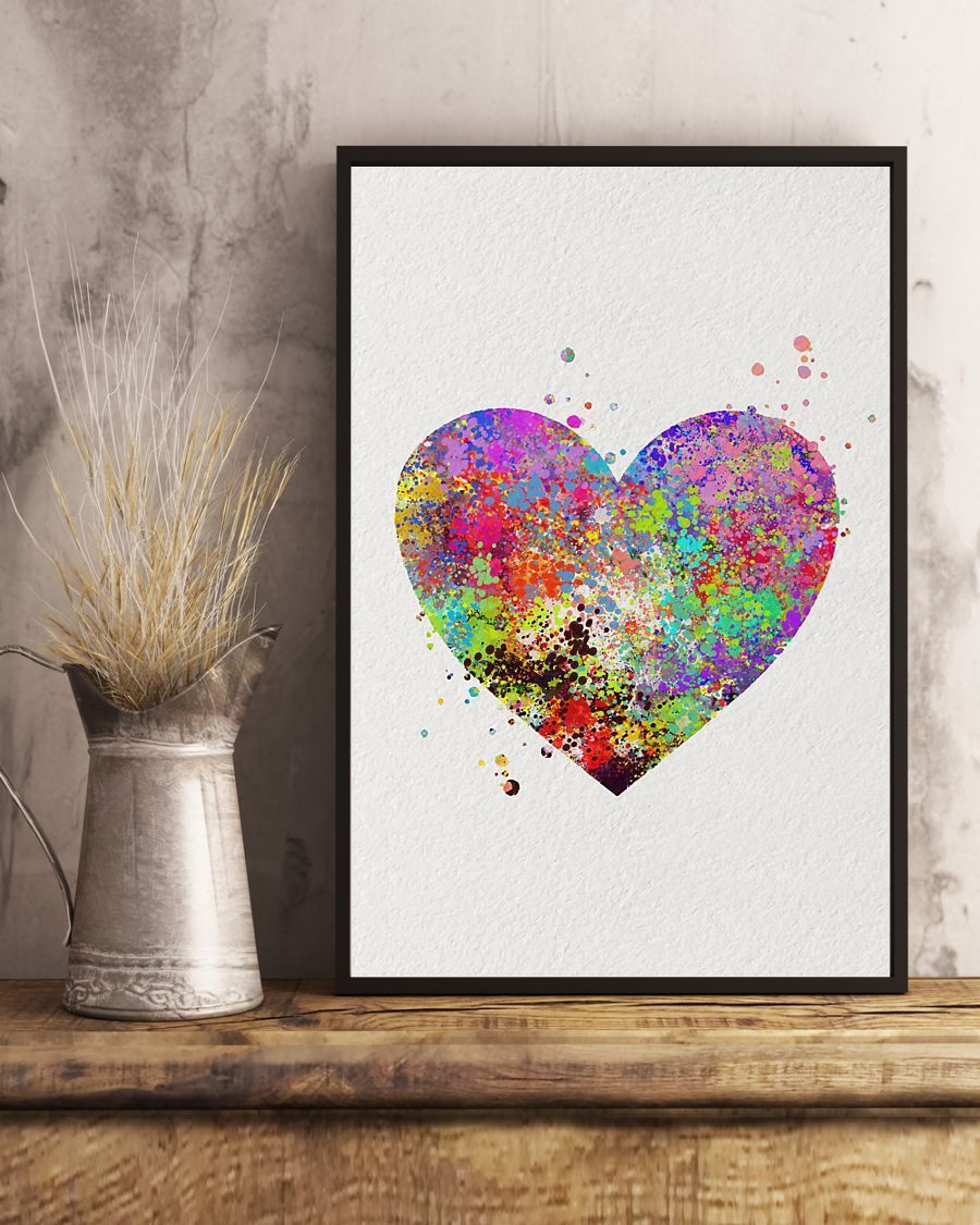Colorful Heart Shaped Meaningful Gift For Lover Vertical Poster ...