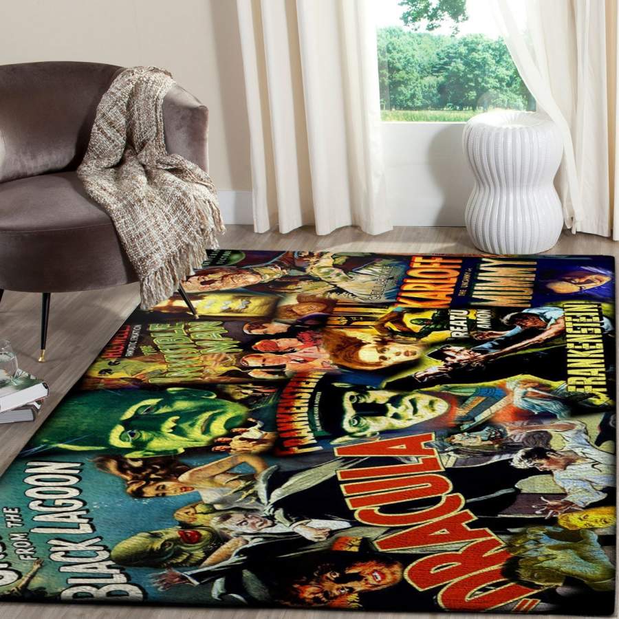 Horror Movie Area Rugs, Horror Characters Living Room Carpet Home Floor ...