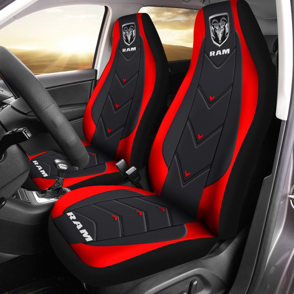 Ram Truck DVT HL Car Seat Cover Set Of 2 Ver 9 Red Fashion Store