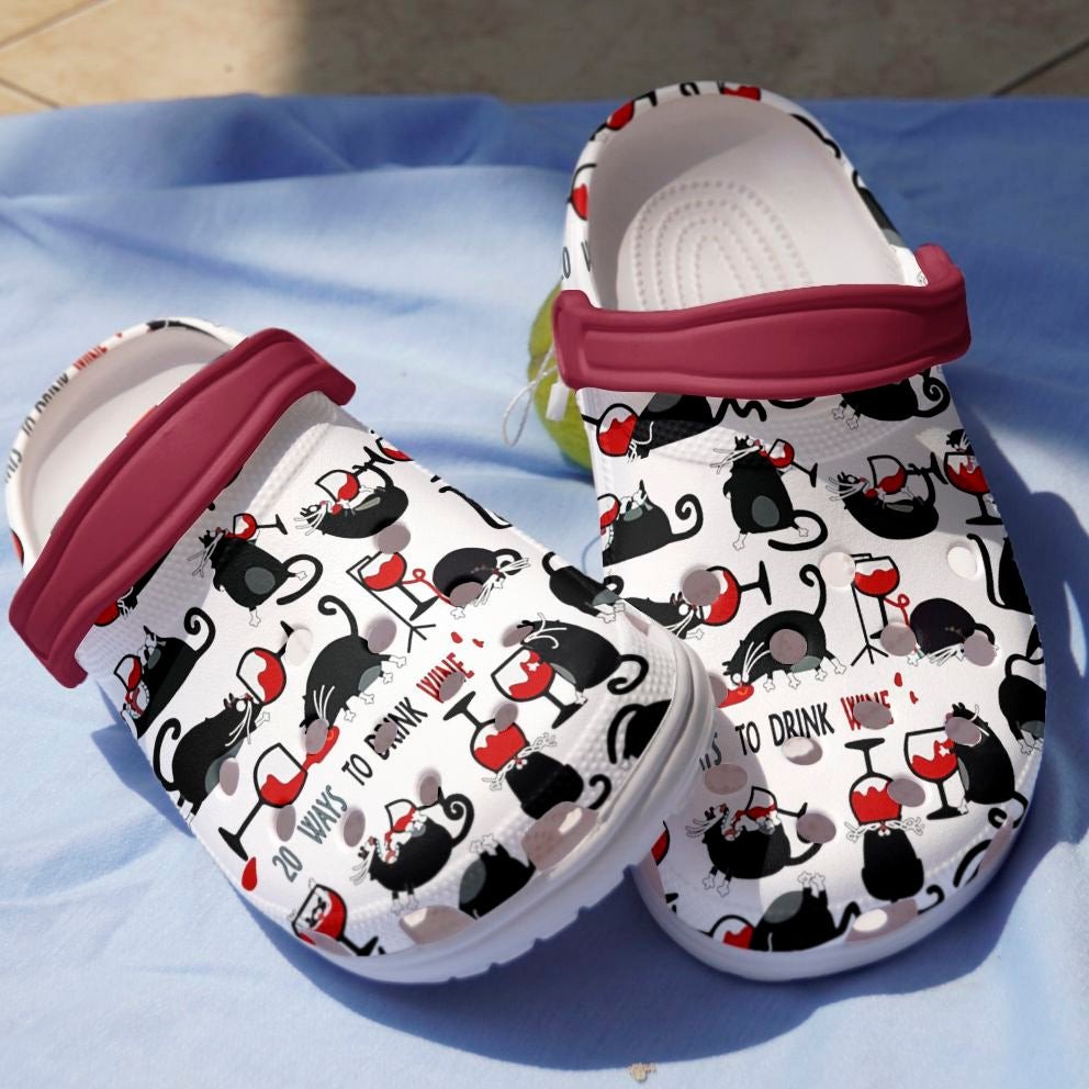 Cat Wine Shoes Kawai Meme Funny Crocs – 20 Ways To Drink Wine Shoes ...