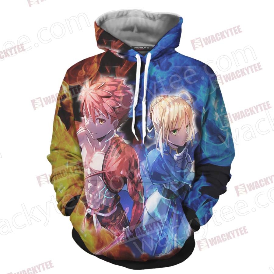 Fate/ Stay Night – Shirou Emiya and Saber 3D Hoodie – Plumosu Store