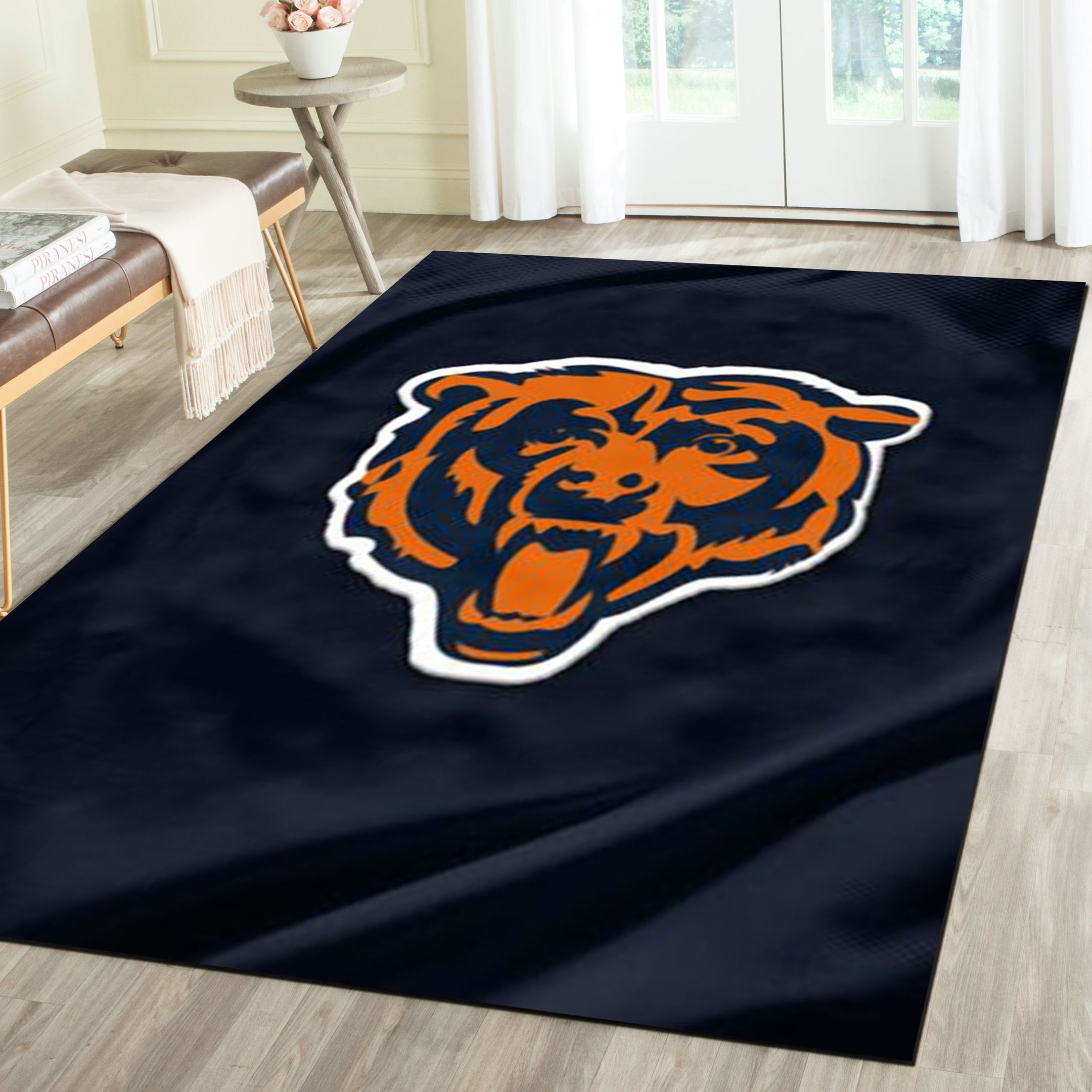 Chicago Bears Logo Area Rug, Football Team Living Room Bedroom Carpet ...