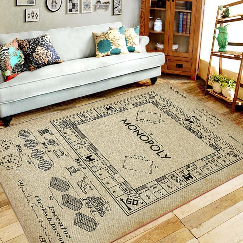 Monopoly Board Games Area Rug - Home Decor - Bedroom Living Room Decor ...