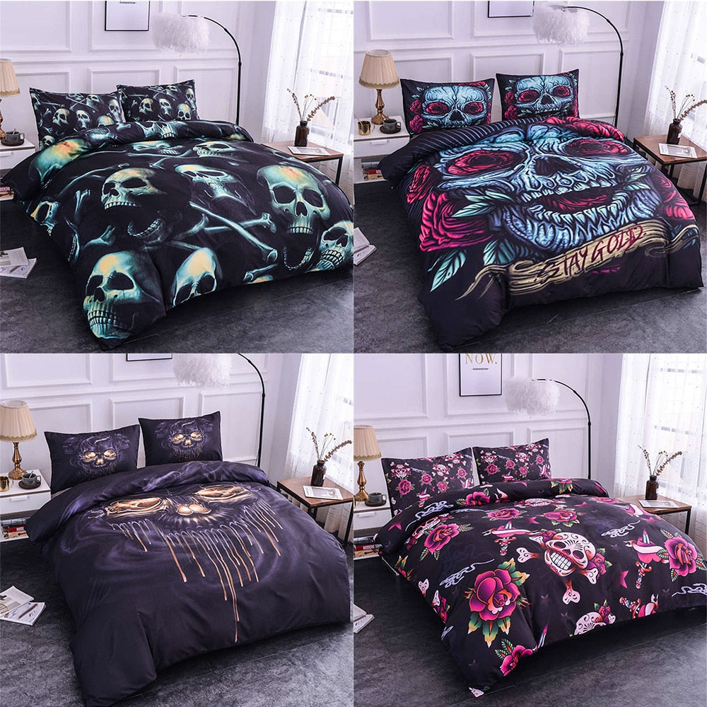 3D Skull Print Bedding Set – Skull Art Prints
