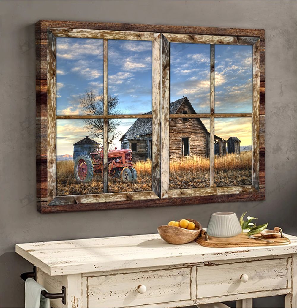 Rusty Farm Window View Poster & Matte Canvas BIK21040805-BID21040805