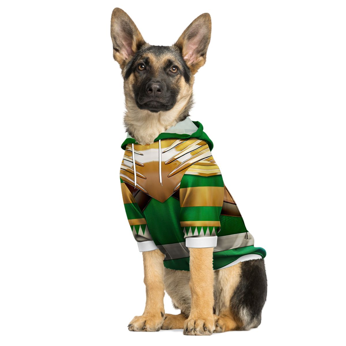 Gearhumans 3D Mighty Morphin Green Power Rangers Custom Pet Hoodie ...
