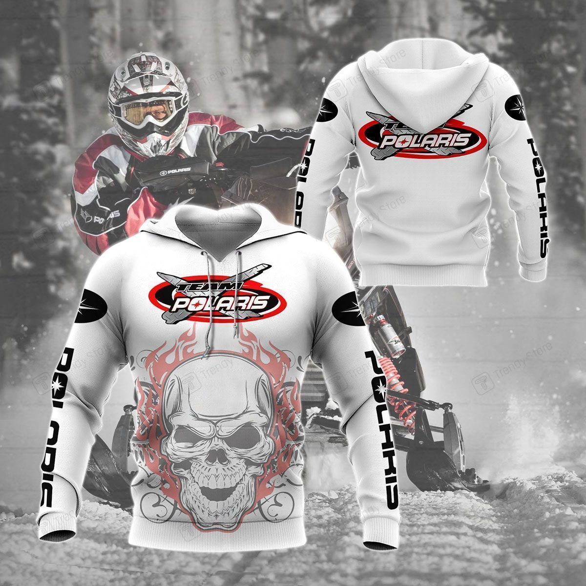 3D All Over Printed Polaris Shirts Ver2 (White) - Redditprint NDP Store