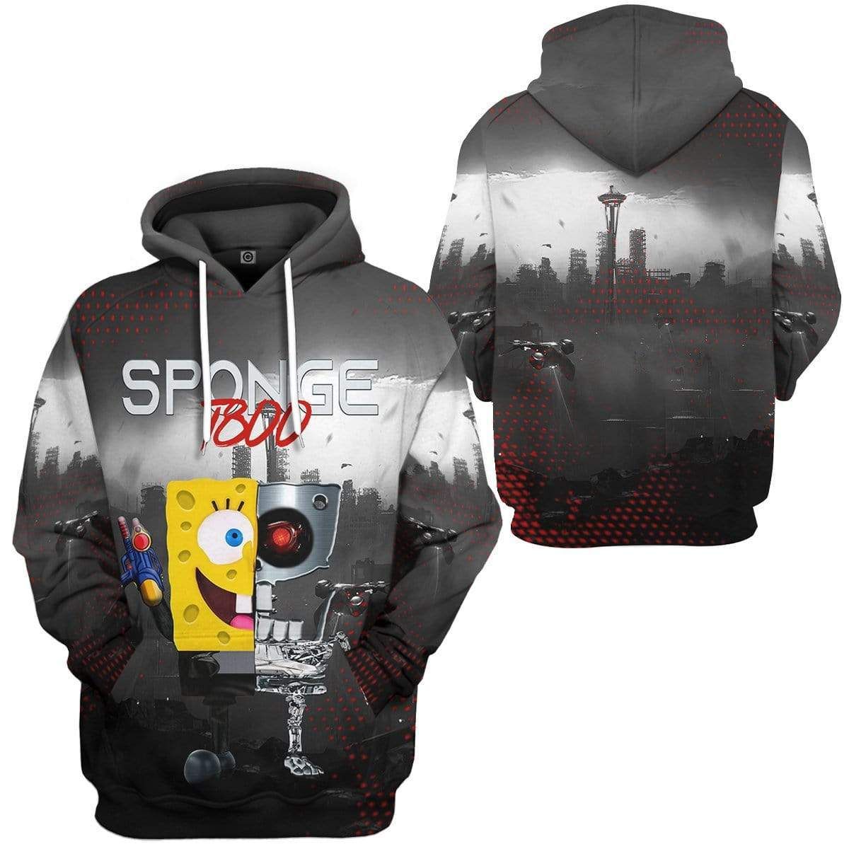 Gearhumans 3D The Spongebob Terminator Custom Hoodie Apparel ...