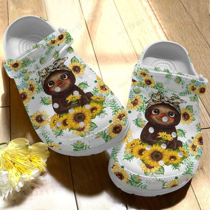 Sunflower Sloth Crocss Classic Clogs Shoes For Men Women Kids ...