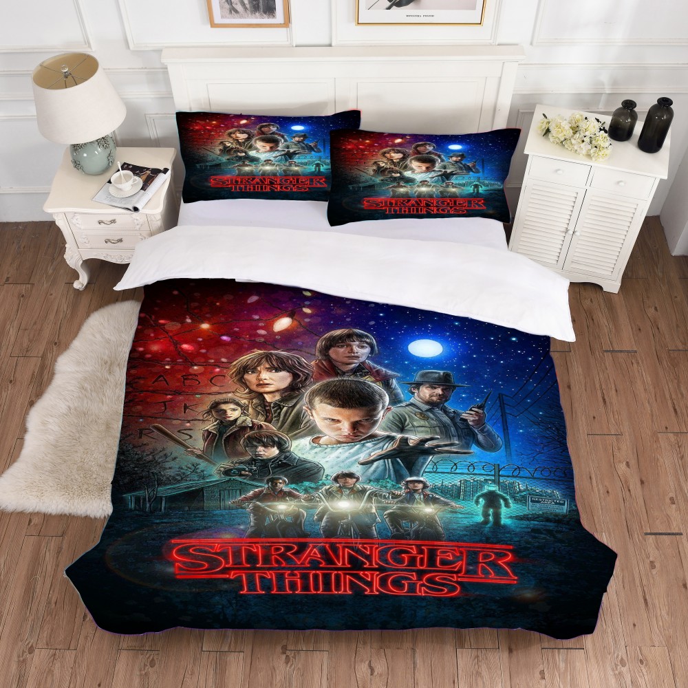 3D Printed Stranger Things Duvet Cover Set Anime Cartoon Bedclothes ...