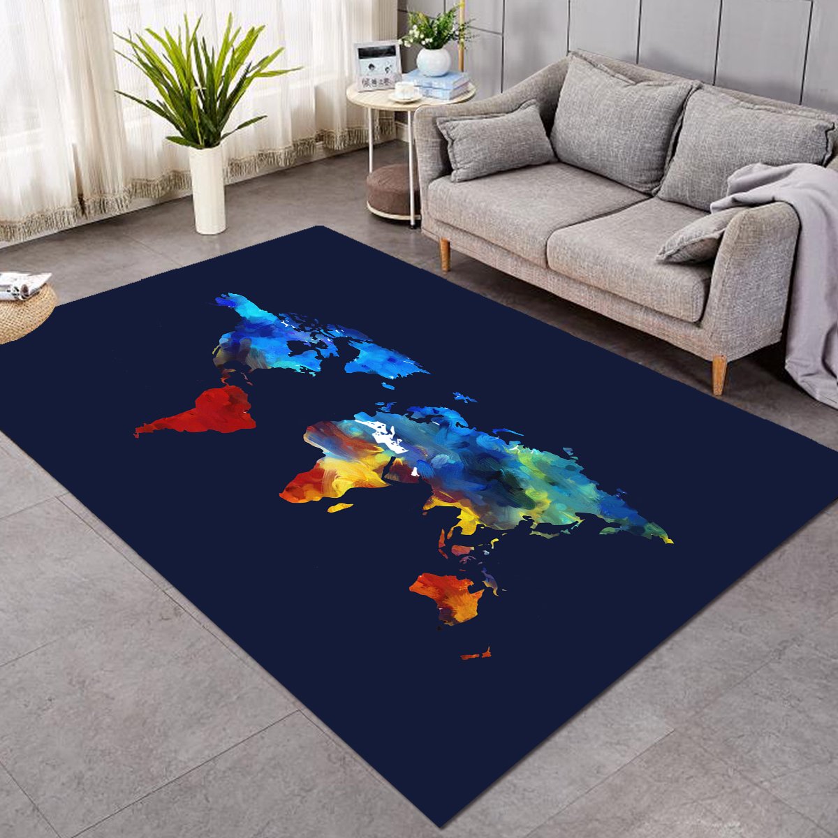 World Map SW1907 Rug - Pinkato Store