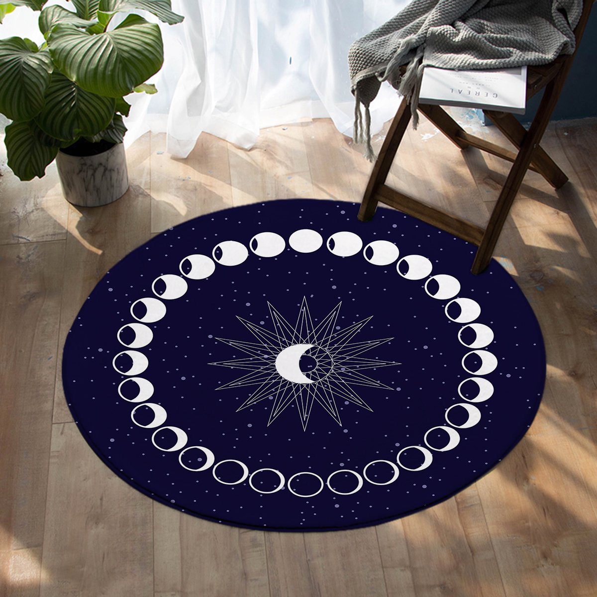 Moon Phases SW0039 Round Rug - Pinkato Store