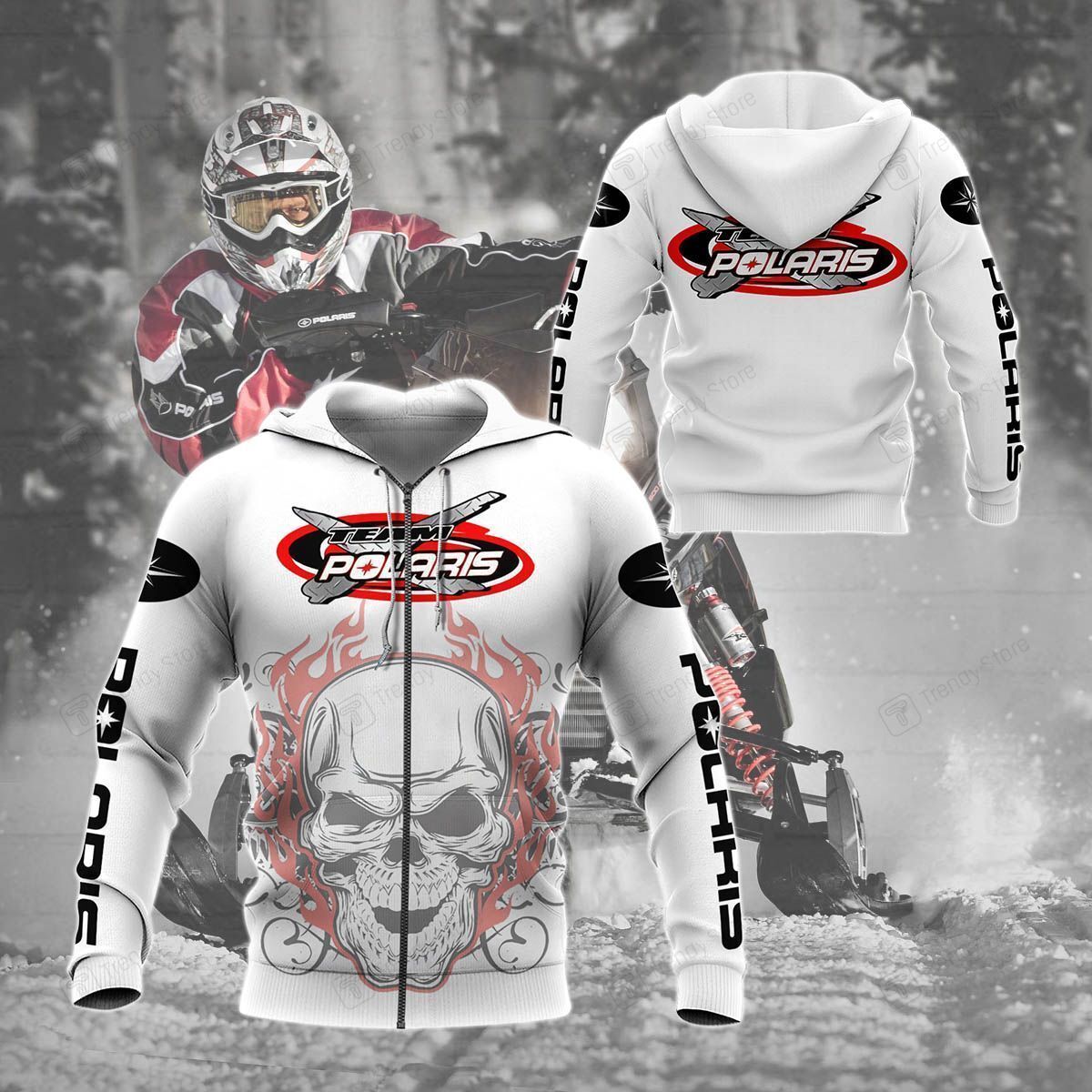 3D All Over Printed Polaris Shirts Ver2 (White) - Redditprint NDP Store