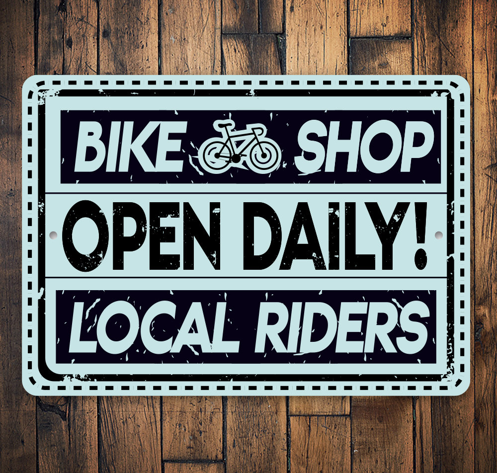 Vintage Bike Shop Sign, Bike Shop Decor, Bike Garage, Biker Gift, Bike ...