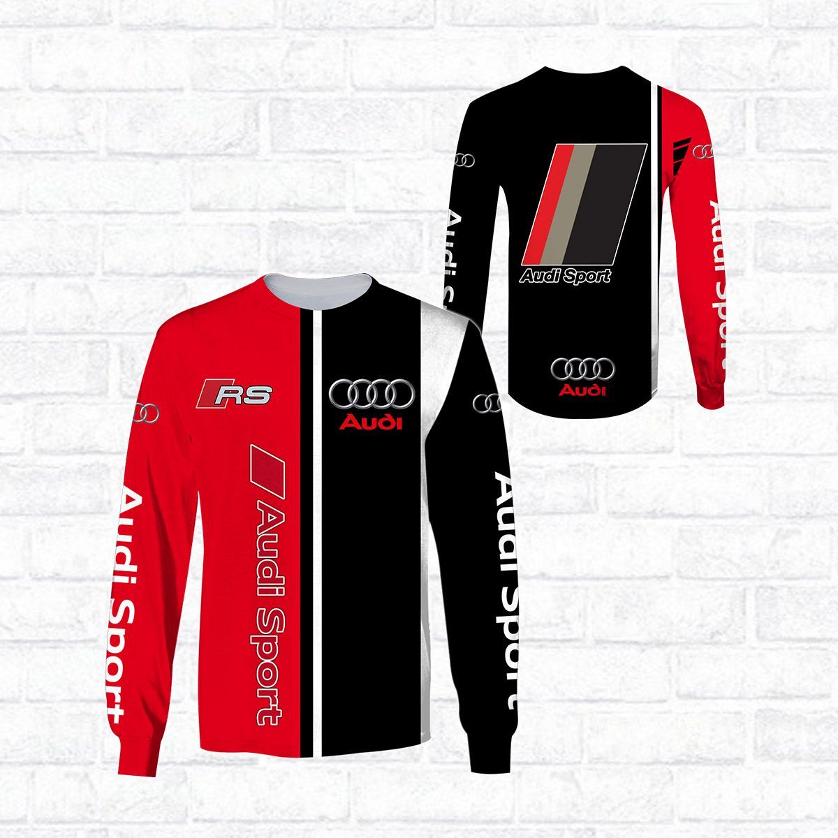 3D All Over Printed Audi Sport HVH-HT Shirts Ver1 (Red&Black) - Redditprint NDP Store