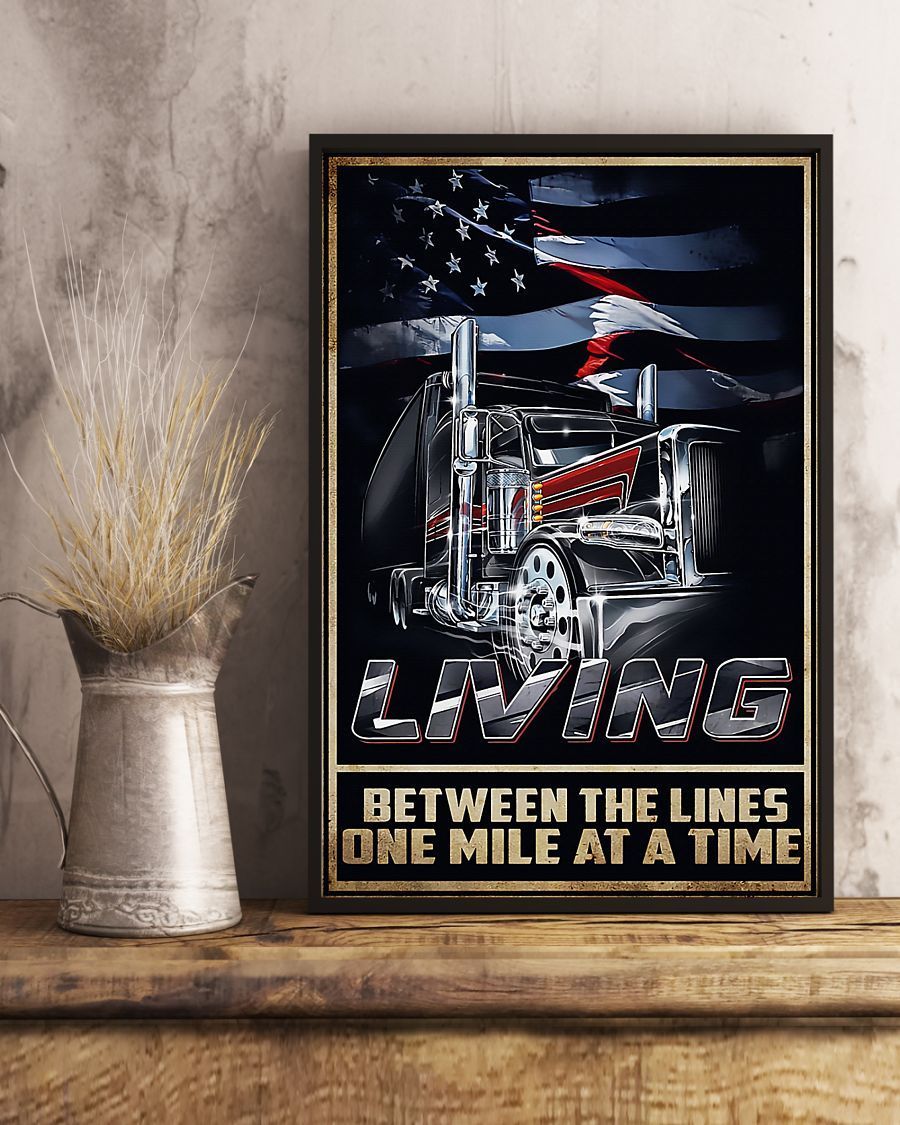 Trucker Living Between The Lines Canvas Wall Art, Poster And Canvas ...