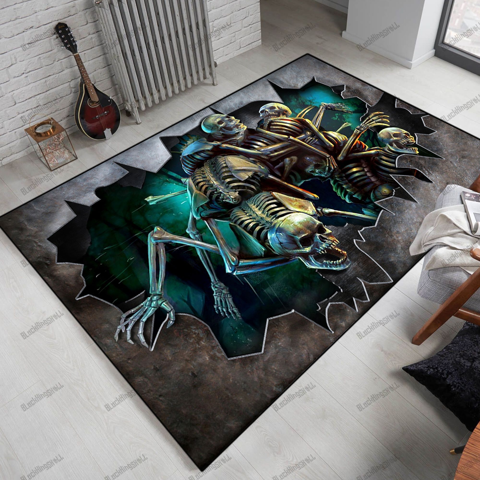 LK74 Creepy Skull Centipede Combo Rug Canvas – Justbeperfect_Shop