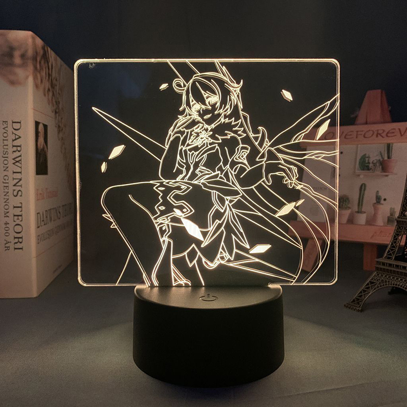 Honkai Impact 3 Elysia Figure Fu Hua 3D Led Lamp For Bedroom Anime ...