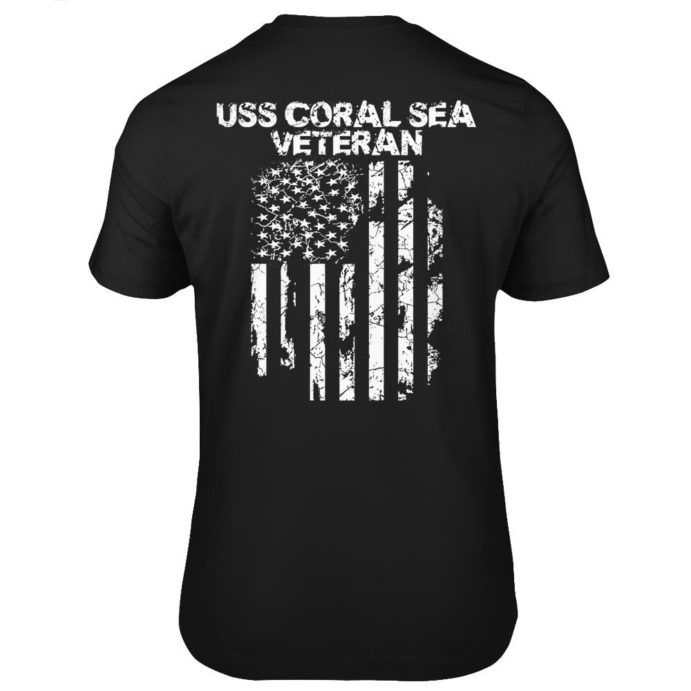 Uss Coral Sea Veteran T Shirts Print On Back - Intercept Inter National