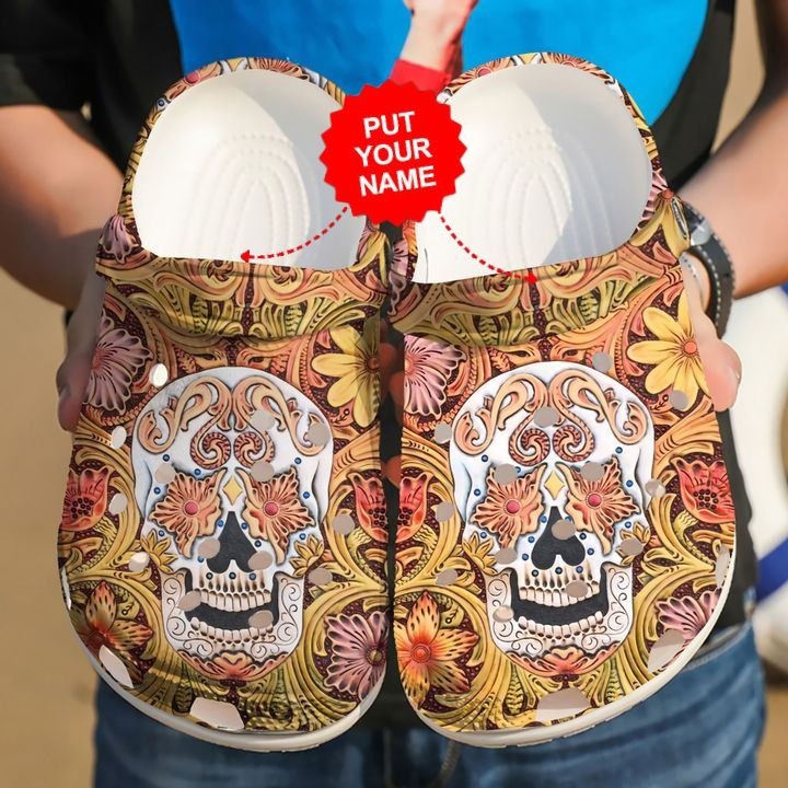Skull Crocss – Skulls Floral Clog Shoes For Men And Women – Teethingmolars