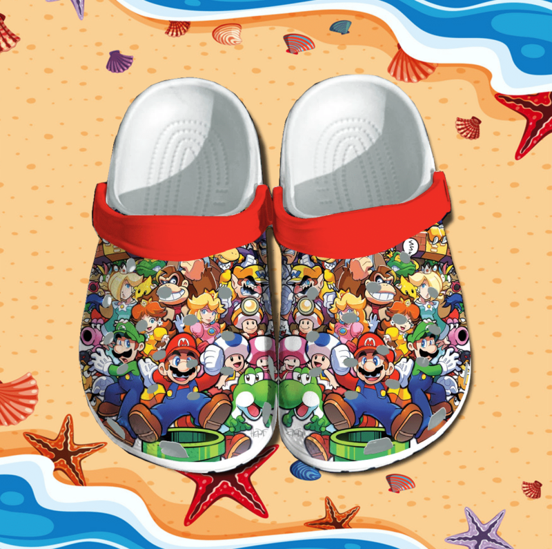 Super Mario Bros Crocs Crocband Clogs, Comfy Footwear, Shoes ...