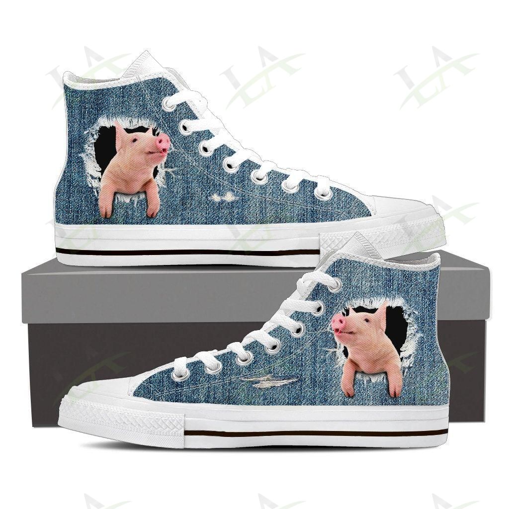 3d pig jean - canvas High Top Shoes - VMTees