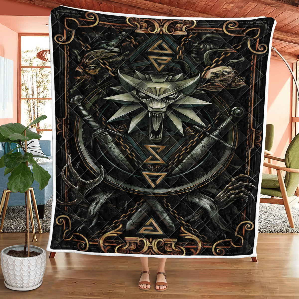 Gwent Witcher Signs Cardback Quilt Wq08032261 - Love Art USA