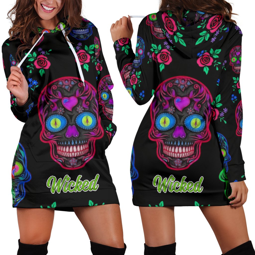 Skull Gift Wicked Skull Hoodie Dress – Wardrobe Collective