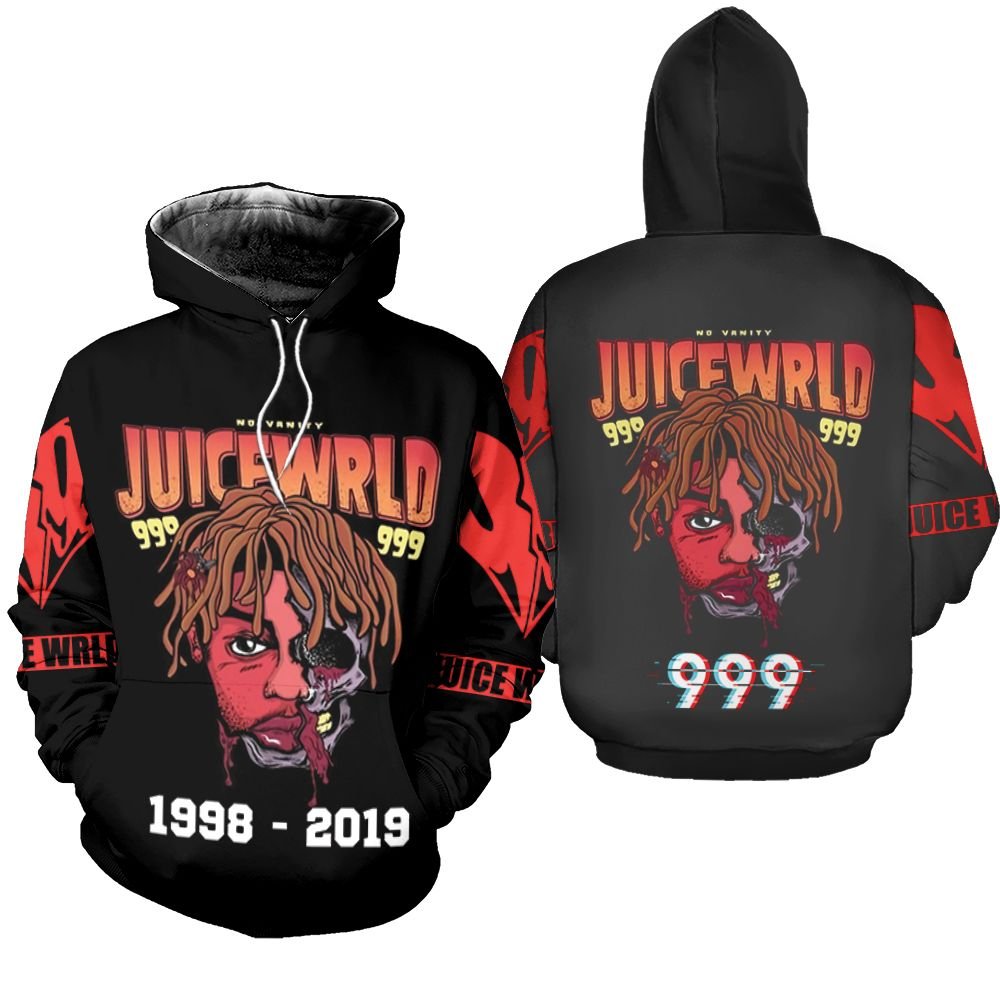 Juice wrld 999 pop half skull Hoodie – Skull Art Prints