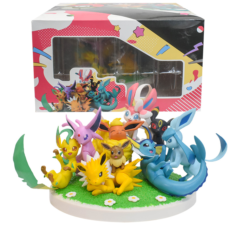 9 Style Pokemon Takara Tomy Eevee Eeveelution Flareon Vaporeon Anime ...