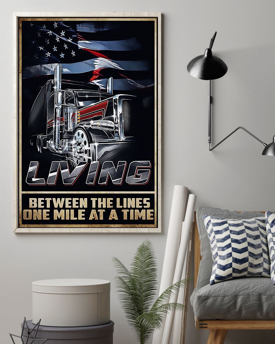 Trucker Living Between The Lines Canvas Wall Art, Poster And Canvas ...