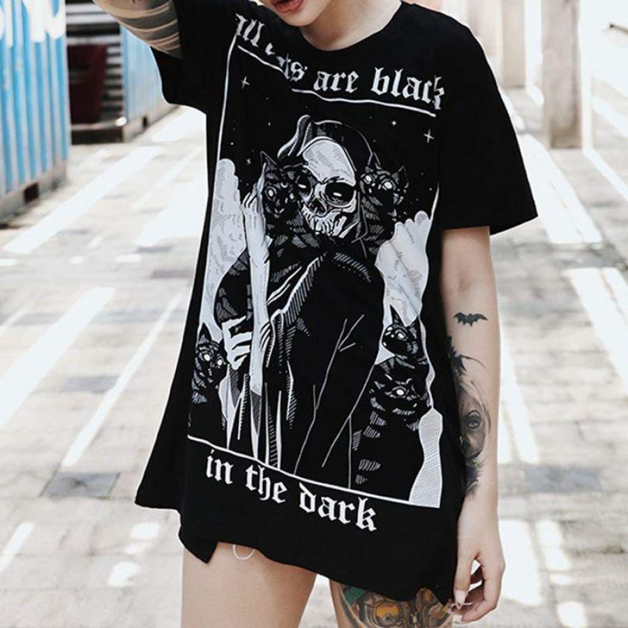 Punk Gothic Skull T-Shirt – Skull Art Prints