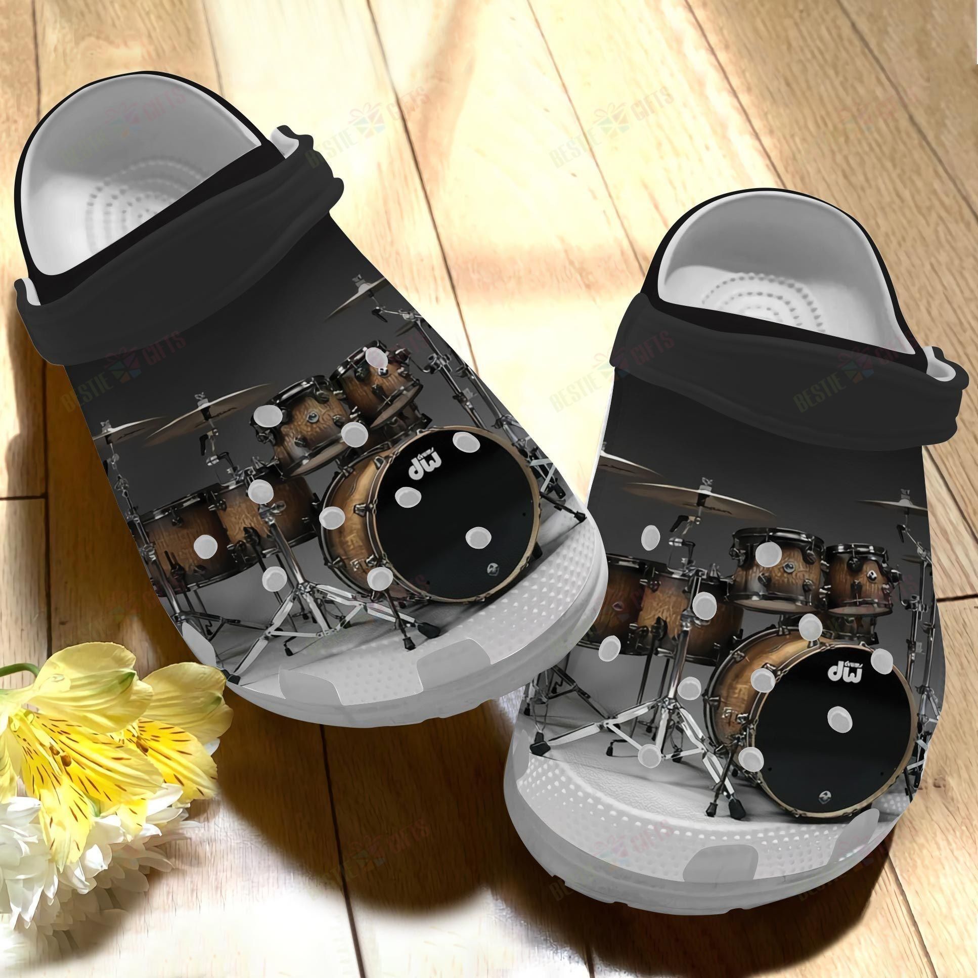 Drum Crocs Classic Clog Whitesole Drummer Shoes – Justbeperfect Fashion ...