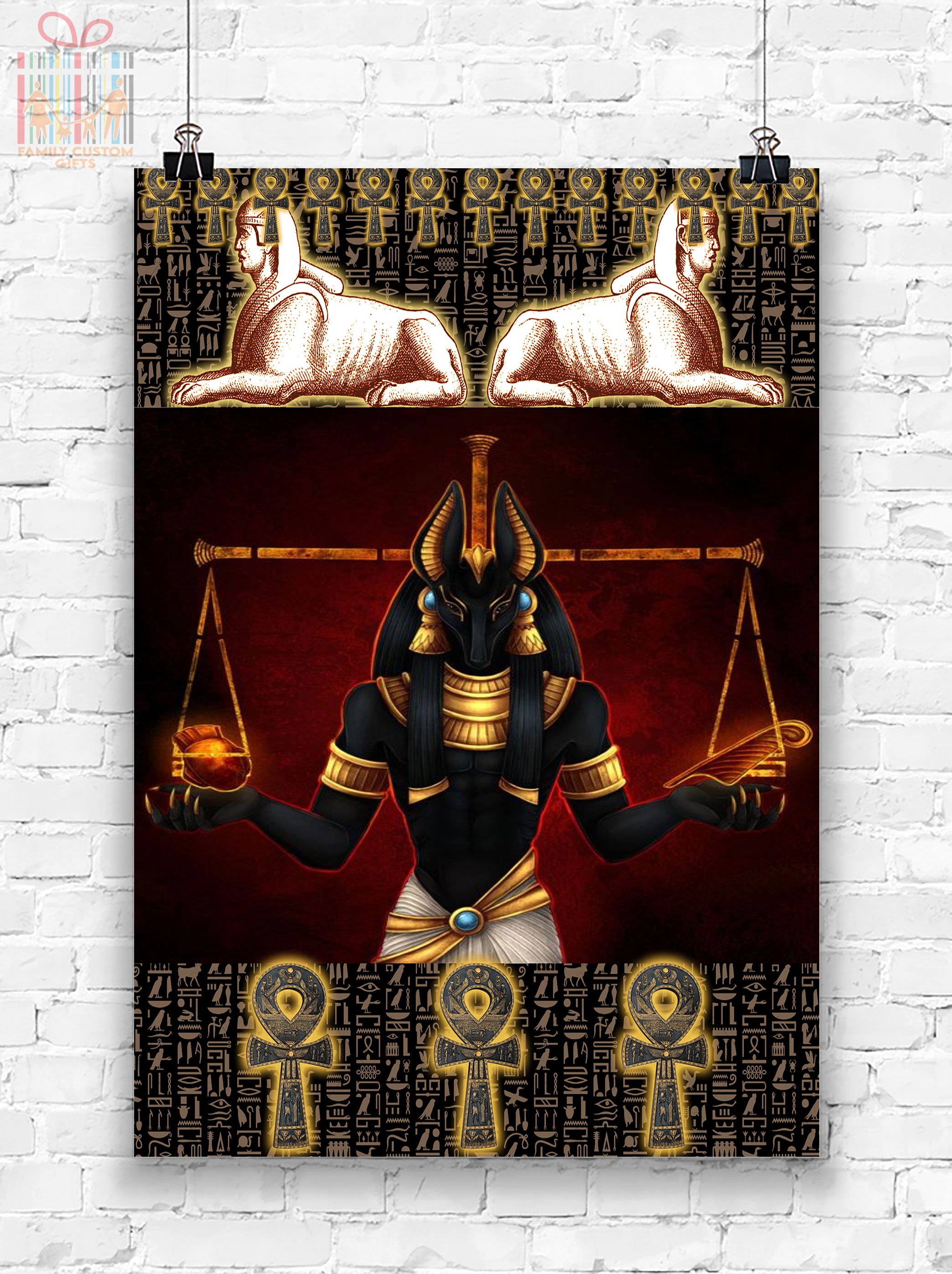 Custom Poster Prints Ancient Egyptian Anubis Personalized Gifts Wall ...