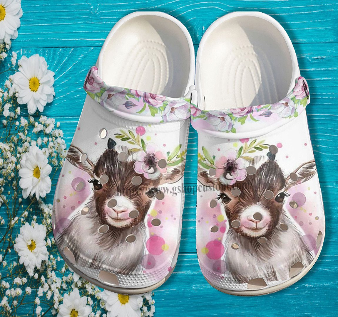 Goats Girl Twinkle Pink Croc Shoes Daughter- Just A Girl Love Goats ...