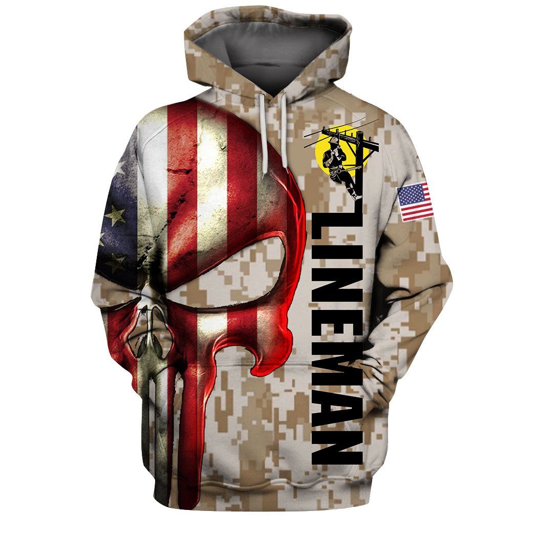 Lineman Skull! 3D Full Printing – Skull Art Prints