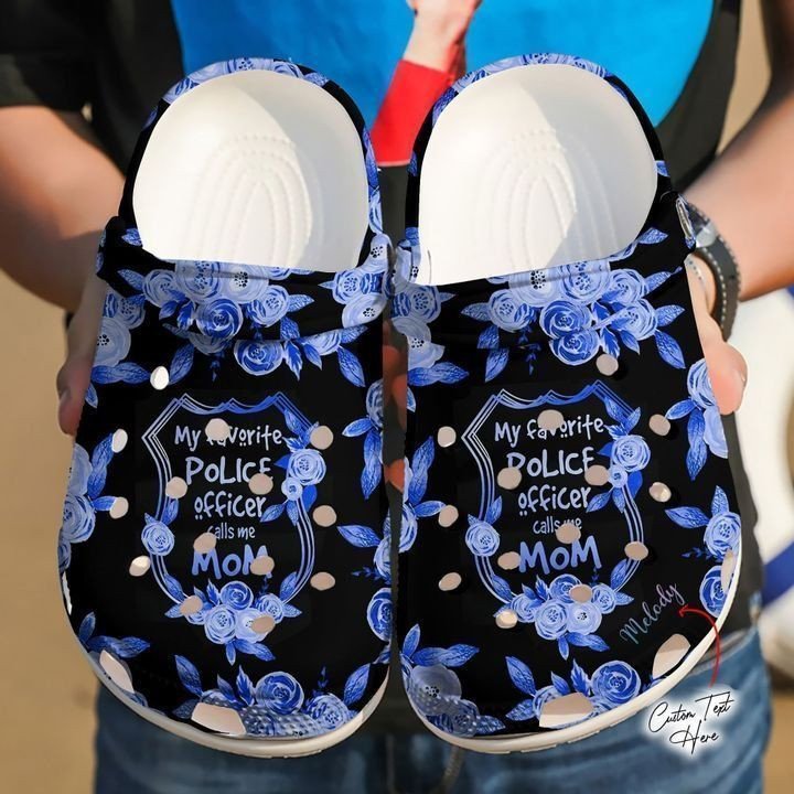 Police Officer Personalized Proud Mom Of A Crocs Classic Clogs Shoes ...