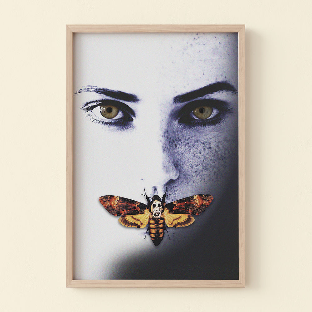 Custom Horror Face Poster, The Silence O.T.L, Girl Mouth Butterfly ...