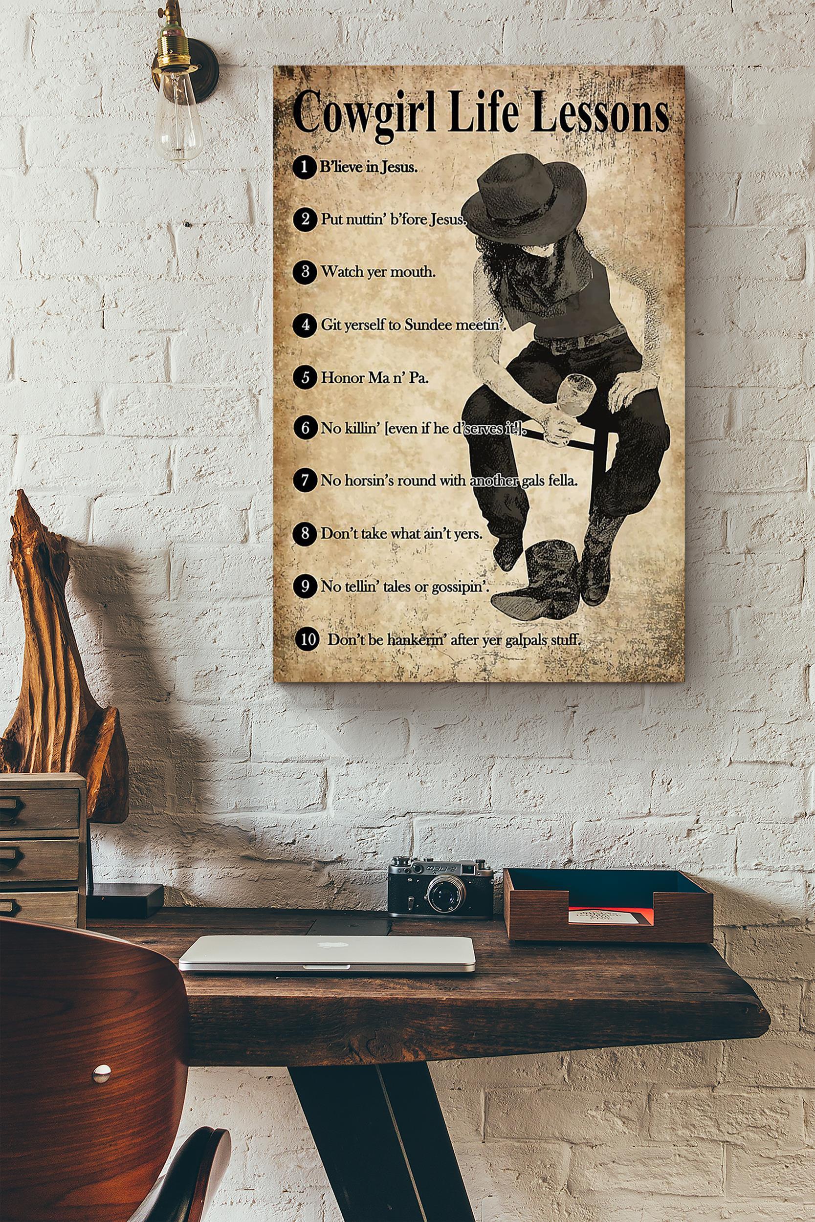 Cowgirl Life Lesson Quotes Poster For Cowgirl Cowboy Gift Poster ...