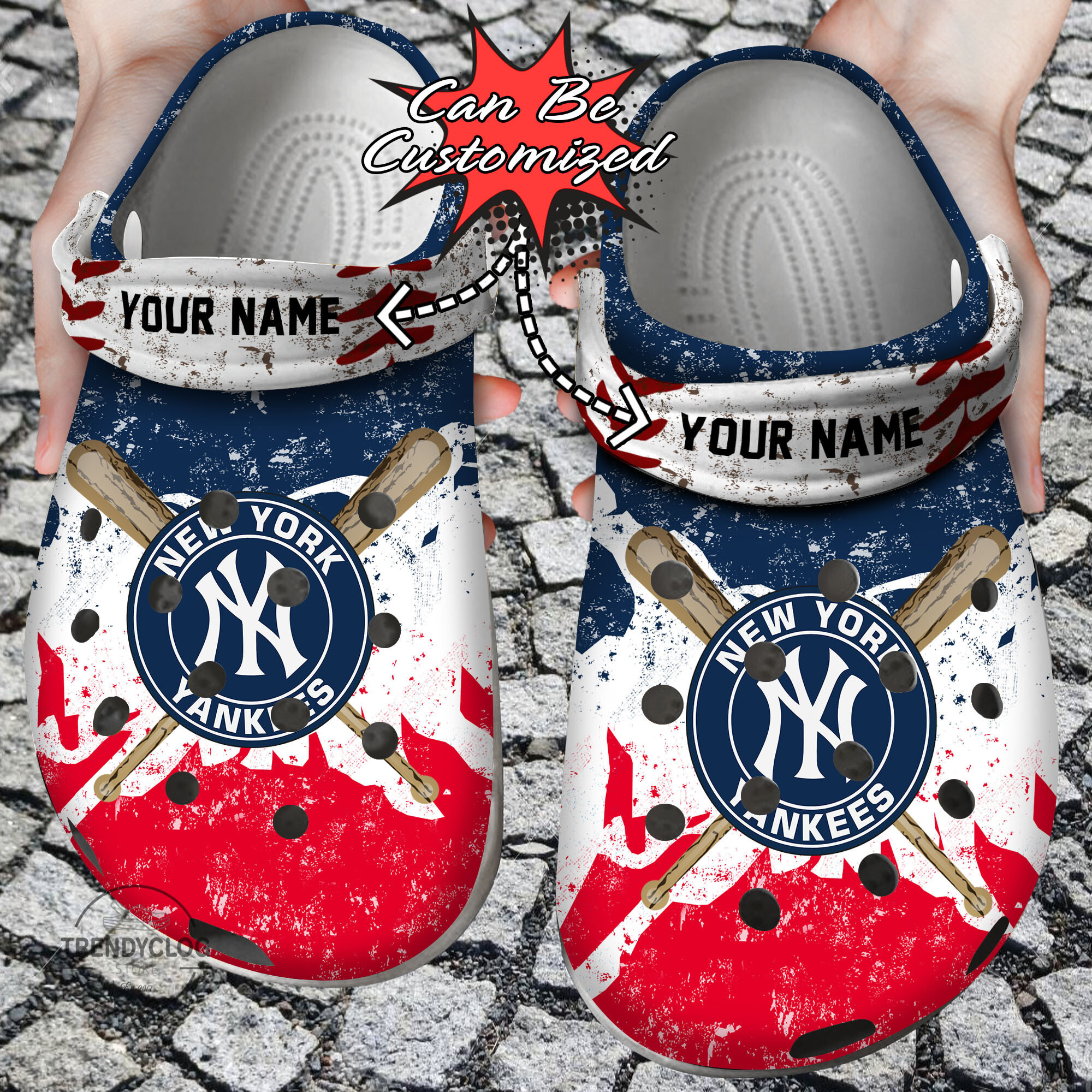 Baseball Crocss Ny Yankees Personalized Watercolor New Clog Shoes ...