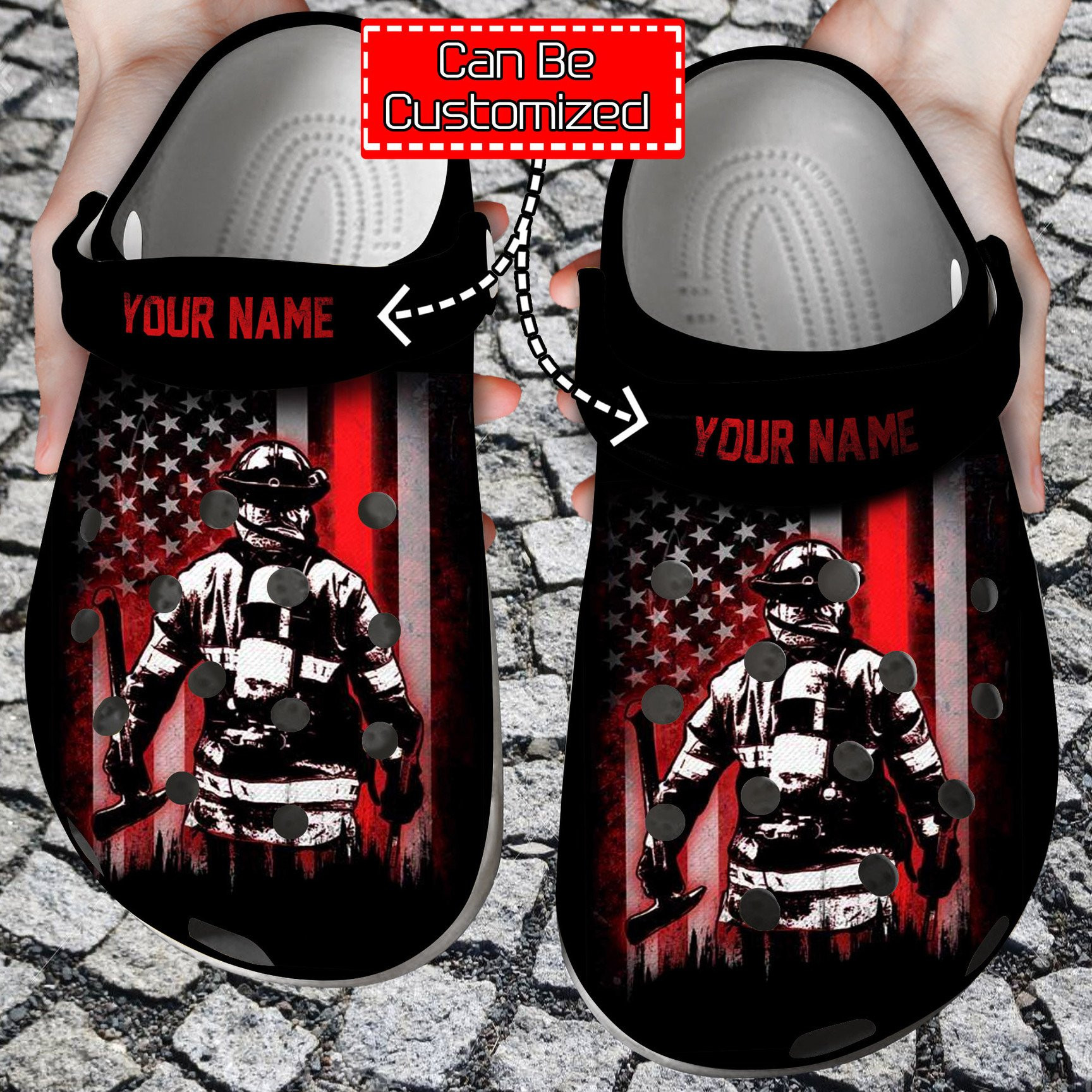 Firefighter American Flag Crocs Clog Shoes Custom Crocs – Justbeperfect ...